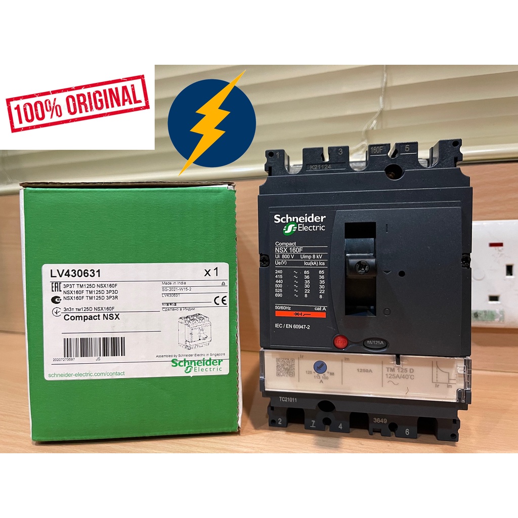 SCHNEIDER LV430631 MCCB Circuit breaker ComPact NSX160F, 36 KA at 415 ...