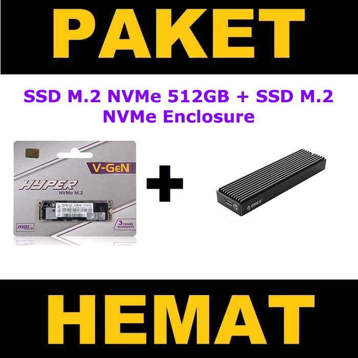 Ssd M.2 NVMe 512GB V-GeN + Enclosure M.2 NVMe Orico M2PV-C3 PCIe M2 ...