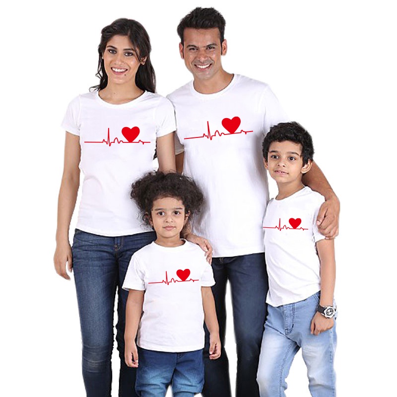 Family clothing sets tshirt love family matching outfits summer father ...