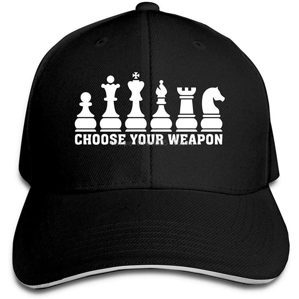 Men's Baseball Cap Choose Your Weapon Chess Cotton Trucker Hat ...
