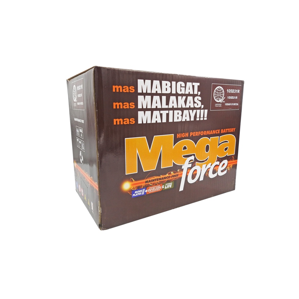 Mega Force 3SMF REVERSE 105D31R (105AMPS) Maintenance Free Automotive ...