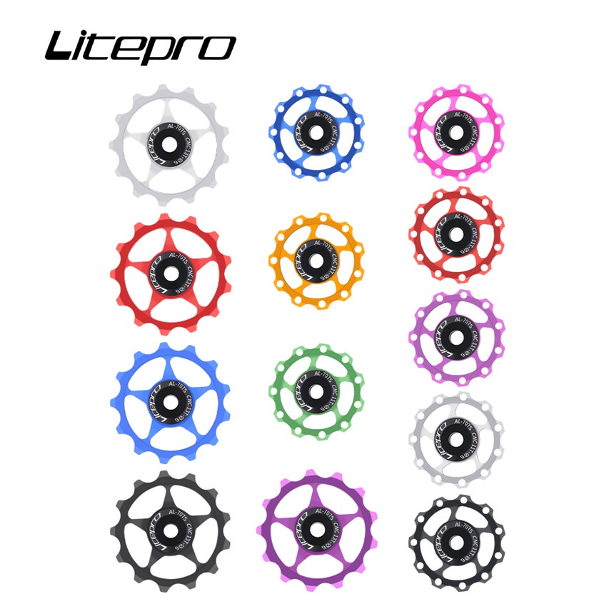 Litepro MTB Mountain Bike 11T 13T Aluminum Alloy Bicycle Bearing Jockey Wheel Rear Derailleur ...