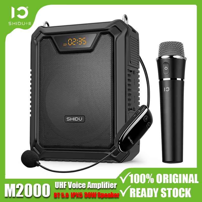 SHIDU M2000 UHF Wireless Voice Amplifier Powerful Portable 30W ...