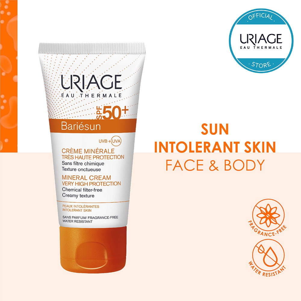 Uriage Bariesun Mineral Cream SPF50+ Sunblock (50ml) | Shopee Philippines