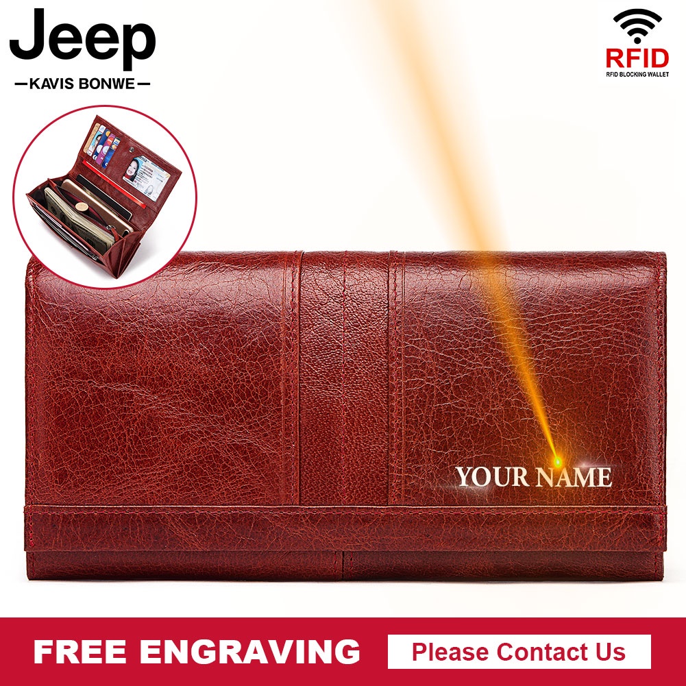 Women Long Wallet Genuine Leather Clutch Wallet and Female Coin Purse ...