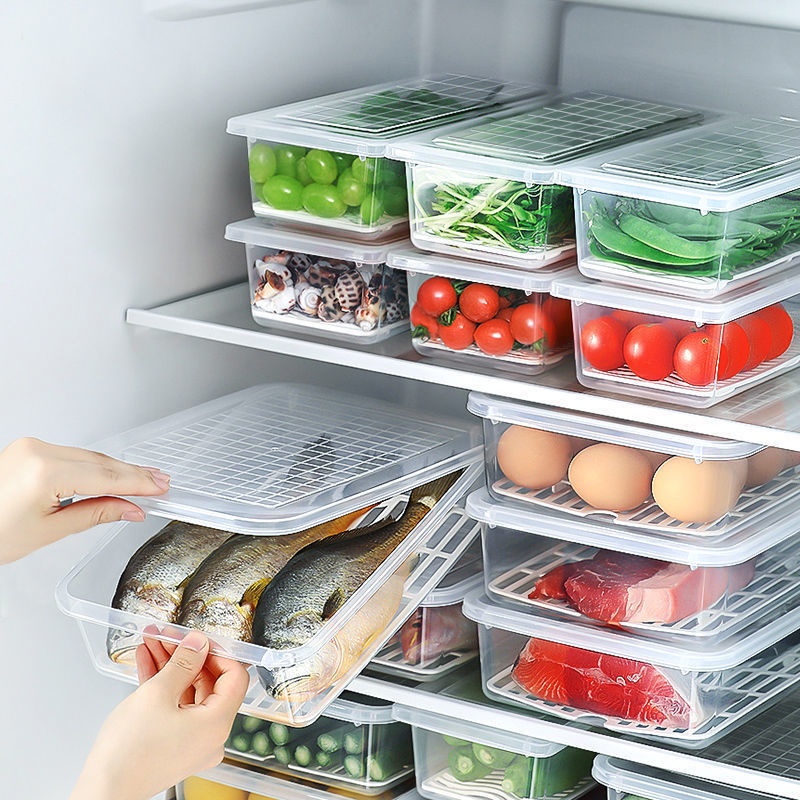 [NEW Product] Combo of 2 plastic refrigerator food storage boxes with ...