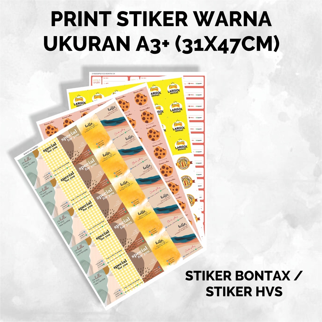 Chromo / BONTAX / HVS/ A3 STICKERS PRINT LABEL PACKAGING OLSHOP ...