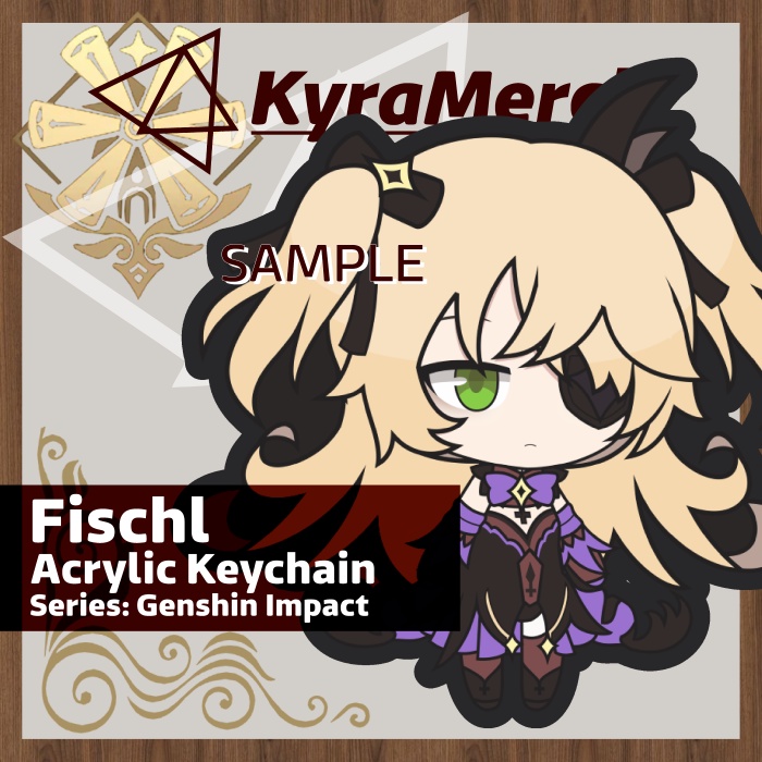 6cm Double Acrylic Genshin Impact's Fischl Keychain for Fan Collection ...