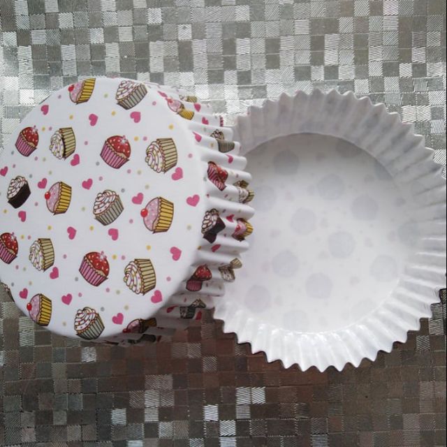 Mamon Liner Paper Cups Cupcake Design Laminated Paper Puto Display Case ...