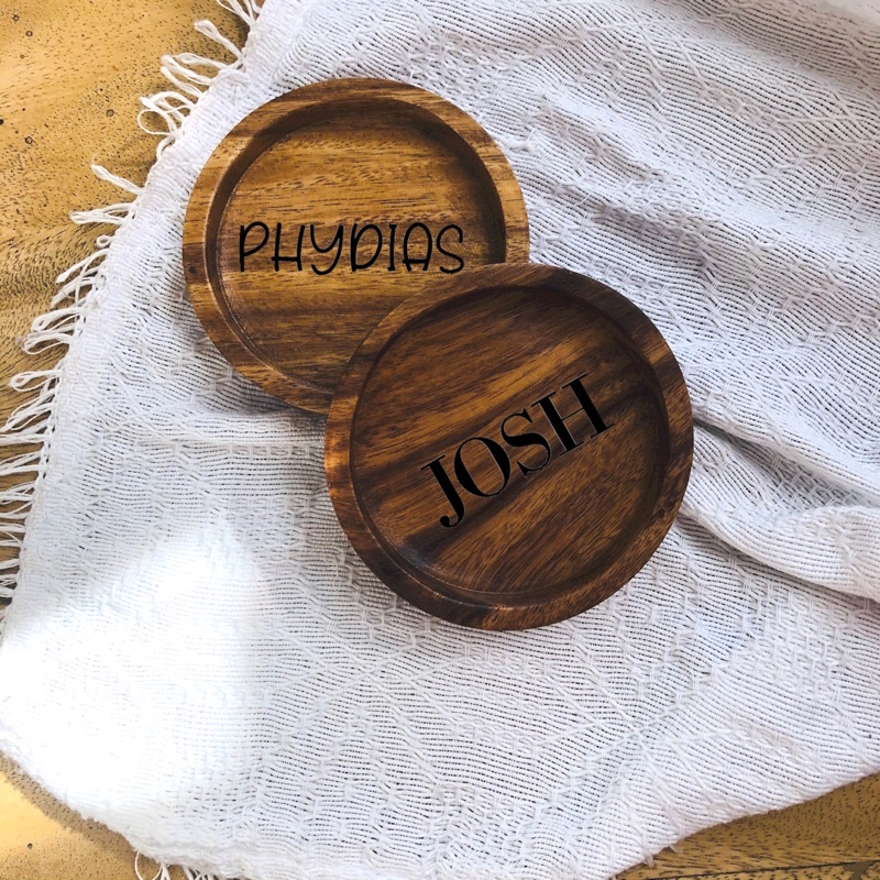 Personalized laser engraved wooden coaster (Text/Name/Logo) | Shopee ...