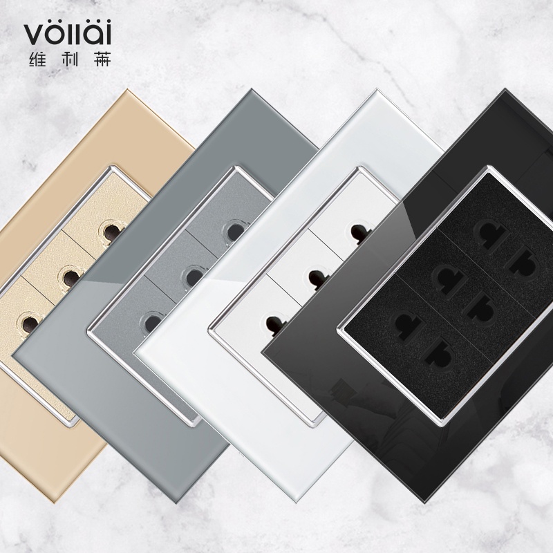 Vollai 15amp outlet socket for wall 2/3 Gang universal Multiple ...