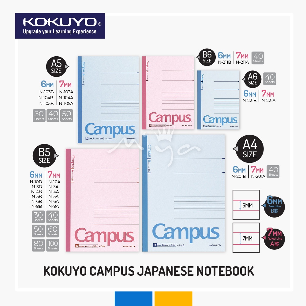 KOKUYO CAMPUS JAPANESE NOTEBOOK - 6MM / 7MM RULE | Shopee Philippines