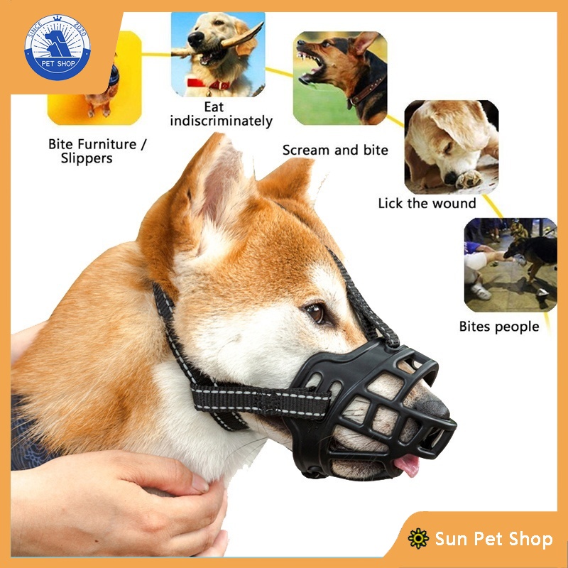Myles Pet Mask Dog Mouth Cover Busal Dog Muzzle Anti-bite Small and ...