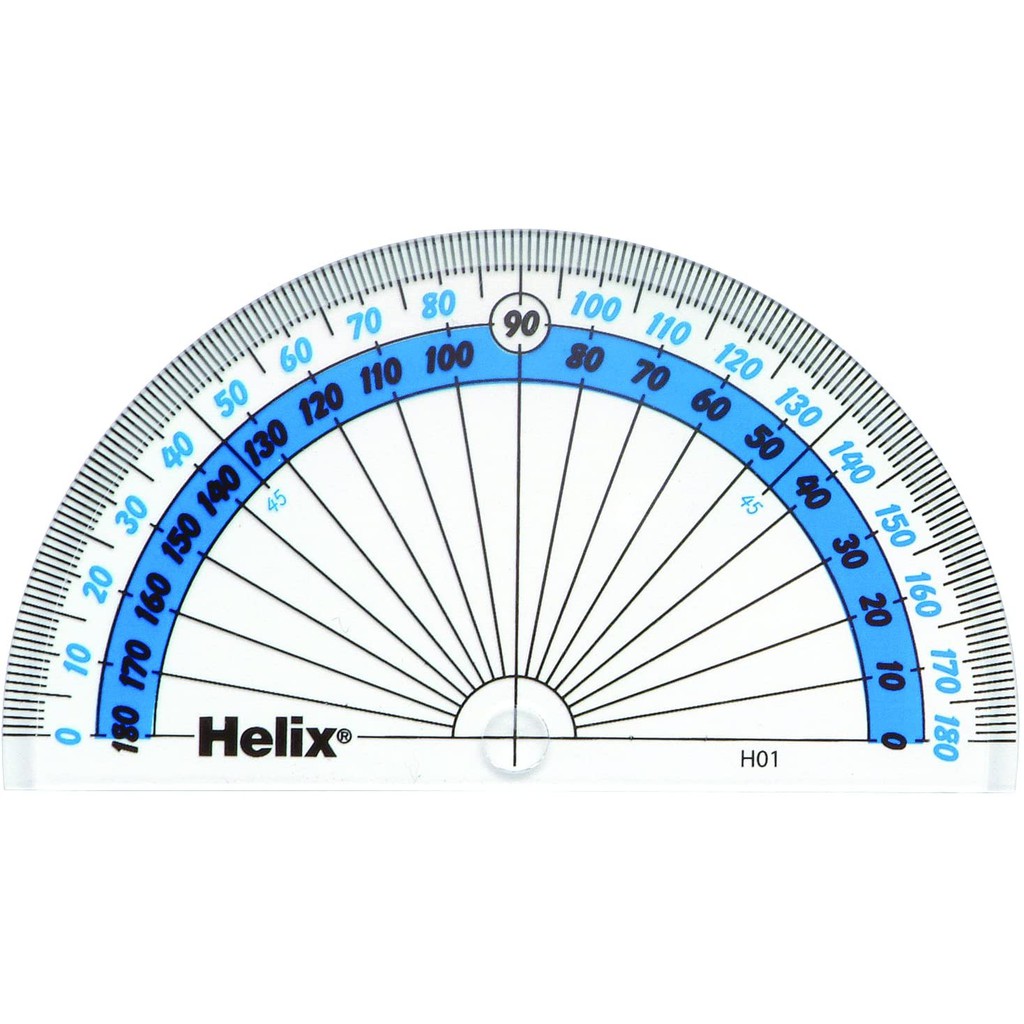 Helix 10cm 180 Degree Clear Protractor | School Supplies | Shopee ...