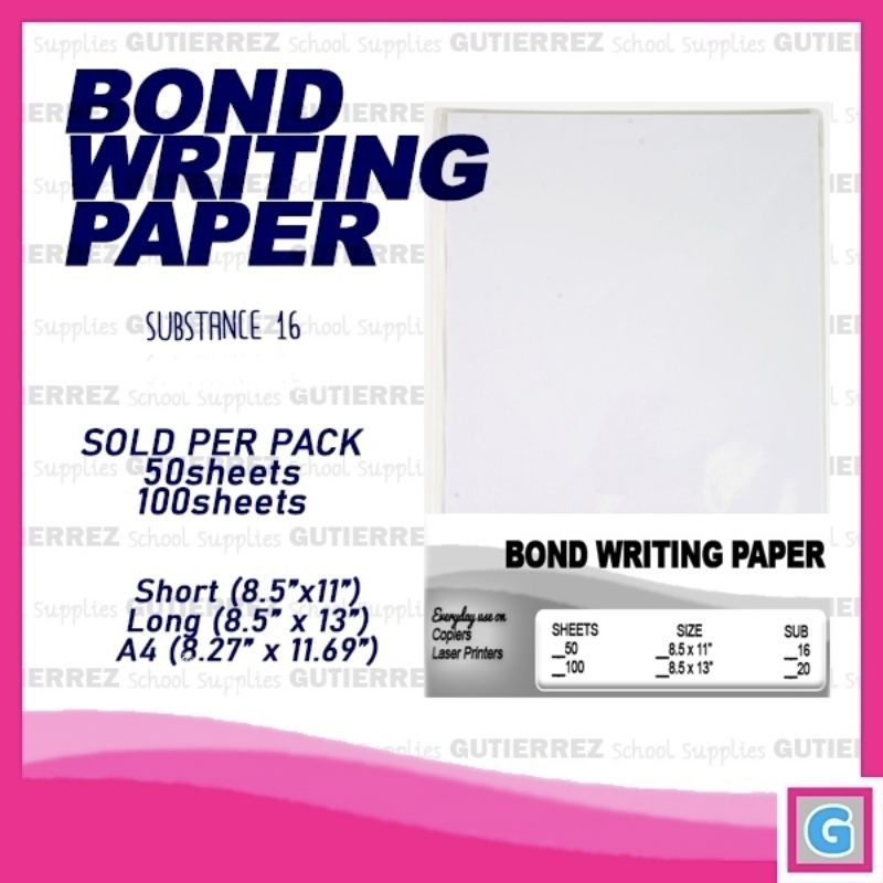 Bond Paper per Pack of 50s | Shopee Philippines