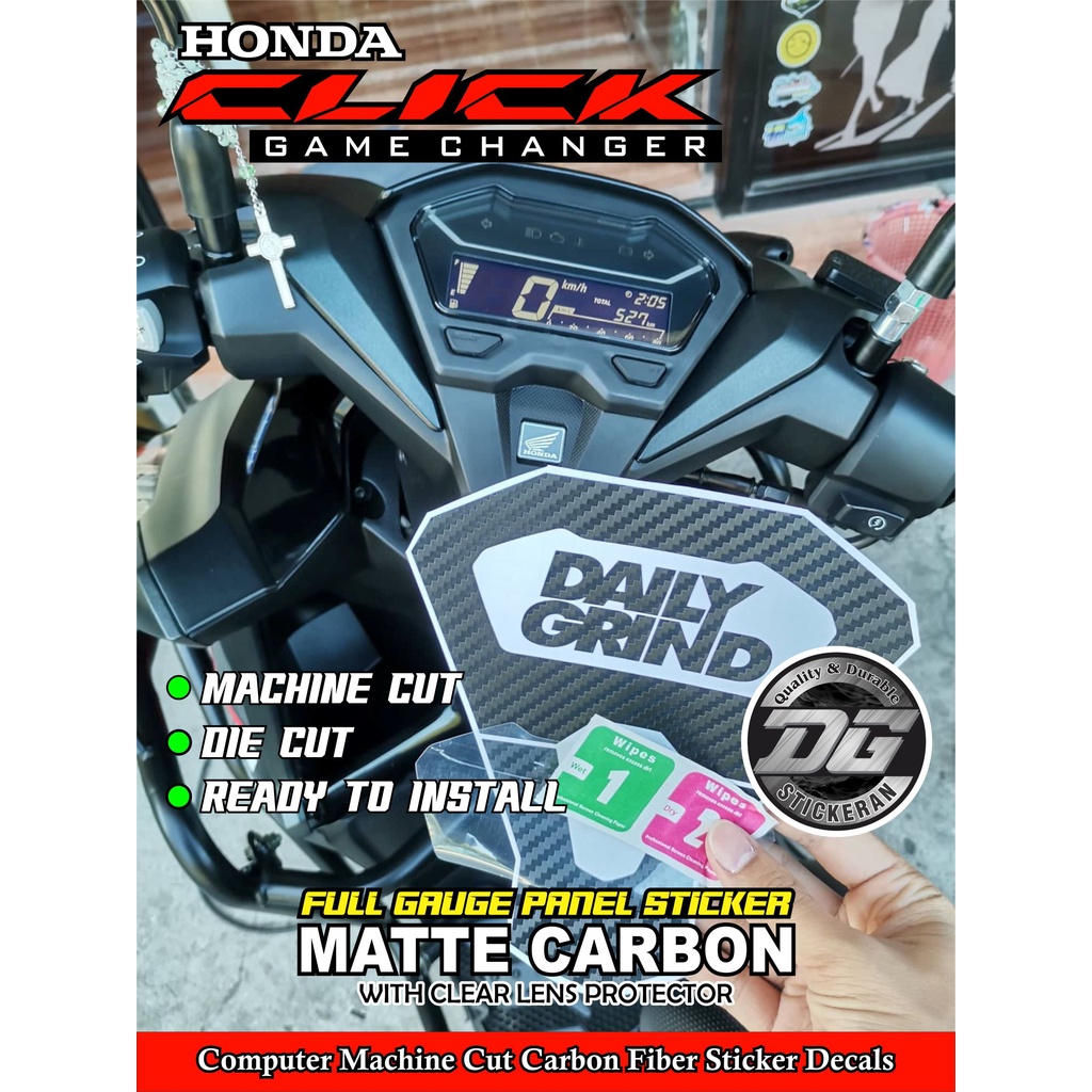 Honda Click V2 Panel Gauge Protector 3D Matte carbon sticker & 6D ...
