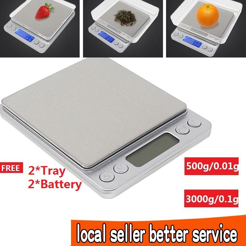 500g/0.01g 3000g/0.1g Digital Kitchen Scale Multifunction Kitchen Jewel ...