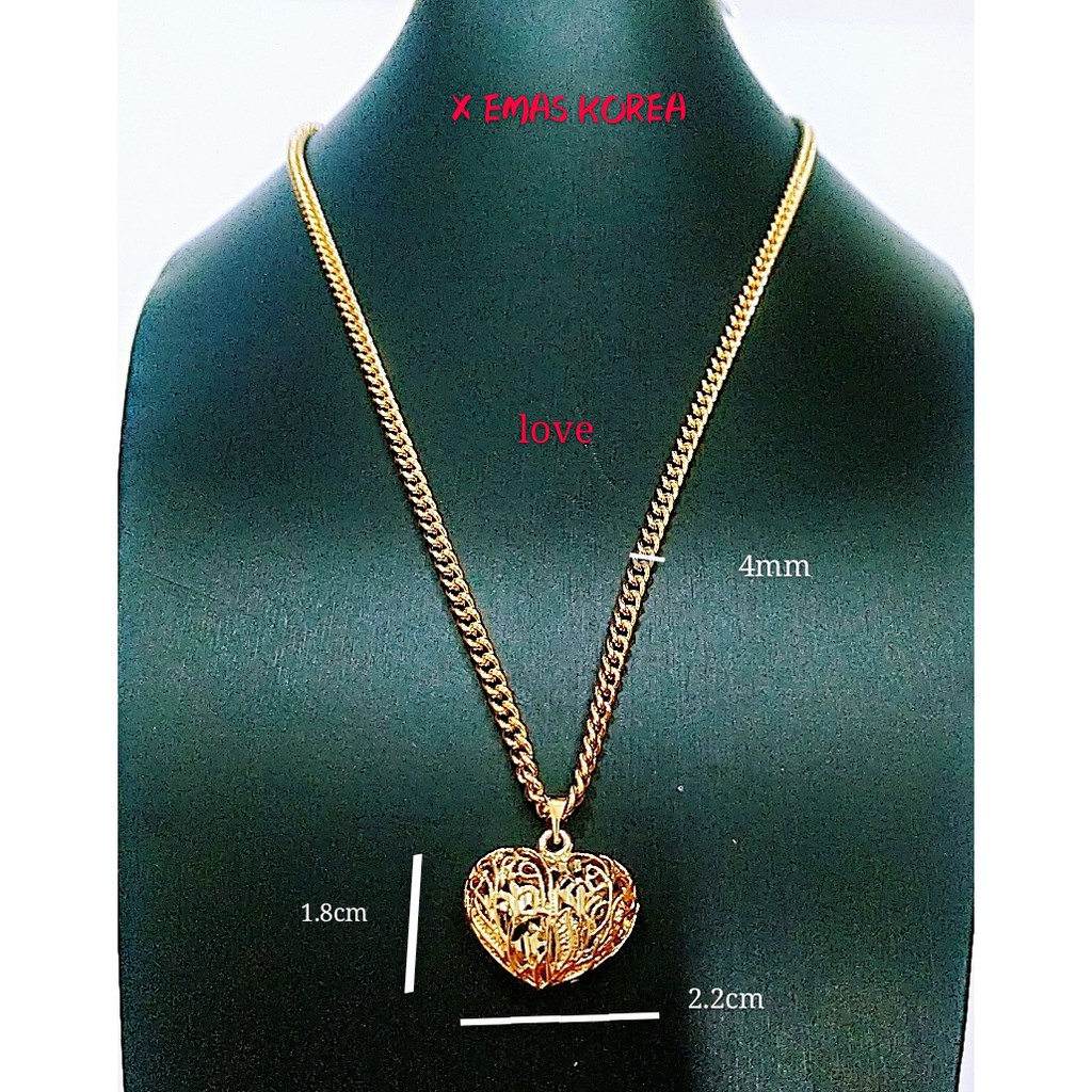 rantai leher gajah set Emas BANGKOK Jewellery necklace gajah 4mm/50cm+loket golden plated FREE ...