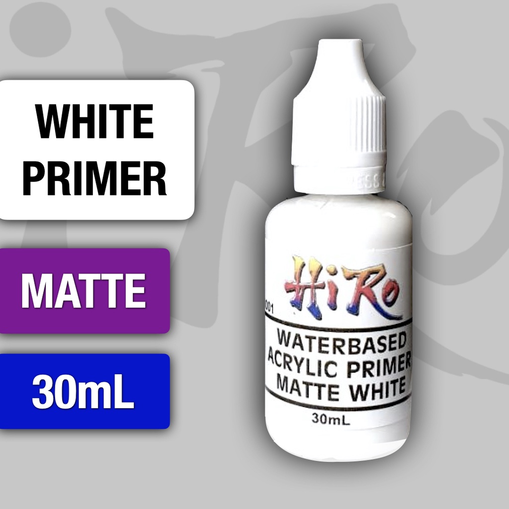 White / Gray / Black Waterbased Matte Primer by Hiro Paints (100mL or ...