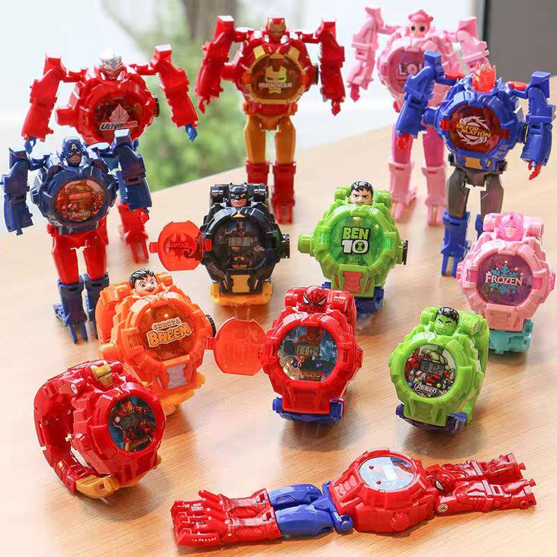 High Quality Transformer Robot Watch Kids Fashion Cartoons Toy Action ...
