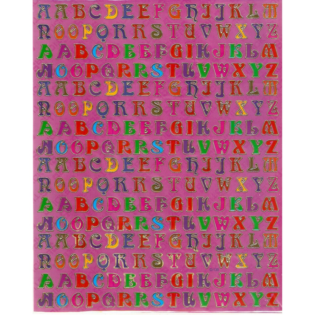 A4 Size Removeable Sticker ABC Alphabet Letters Stickers Huruf Besar ...