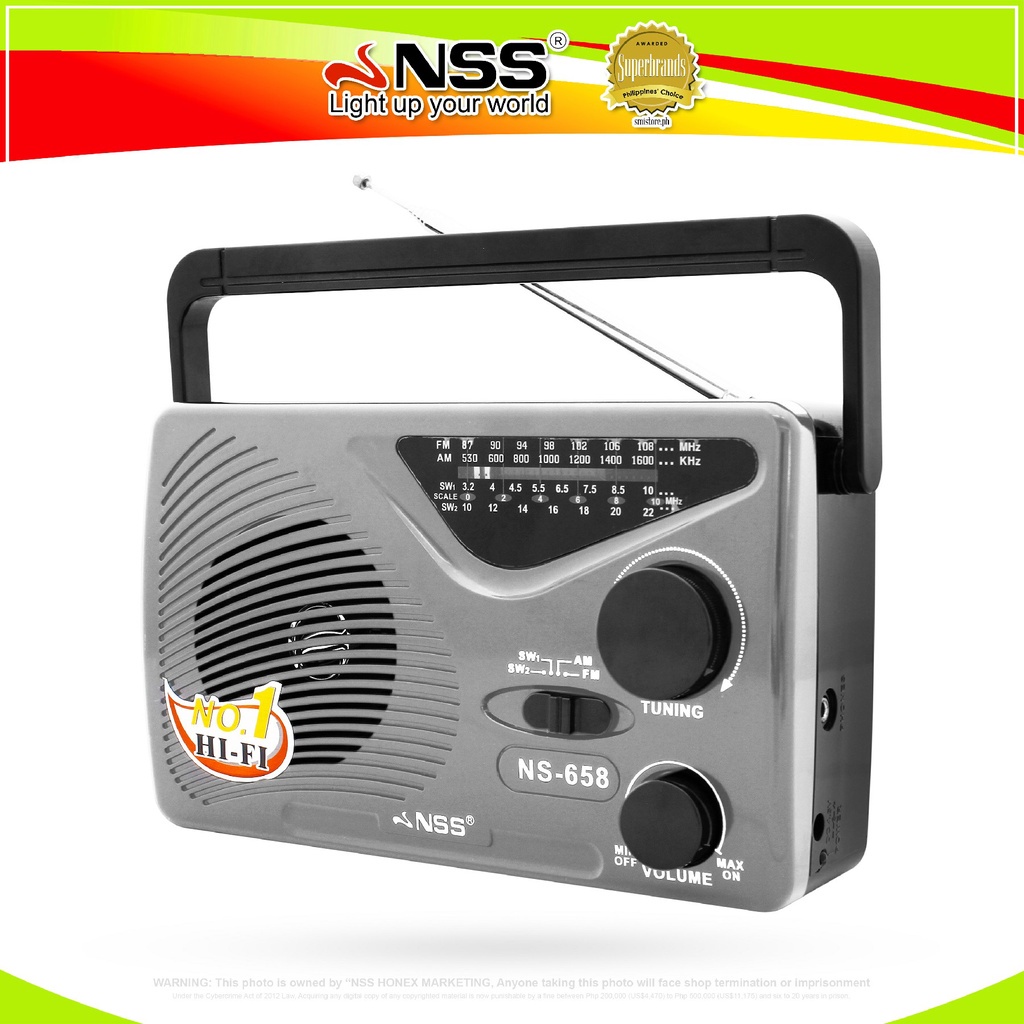 NSS Portable Radio Speaker AM/FM/SW Radio 4 band Rechargeable Radio HI ...
