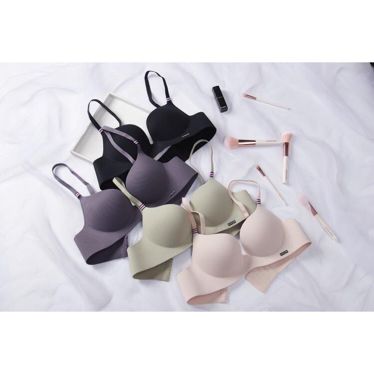 FASHION Summer light and small chest gathered comfort simple bra push ...