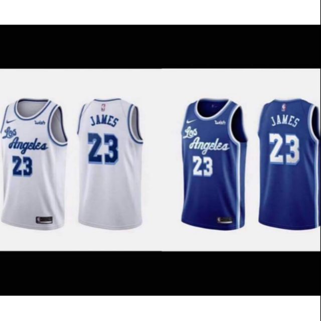 Nike NBA basketball jersey Los Angeles James jersey blue white #23 ...