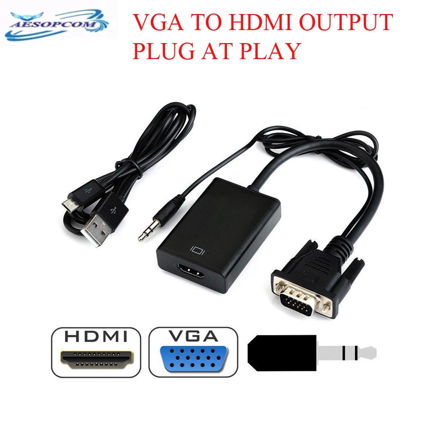 vga(input) to hdmi(output) converter adapter | Shopee Philippines