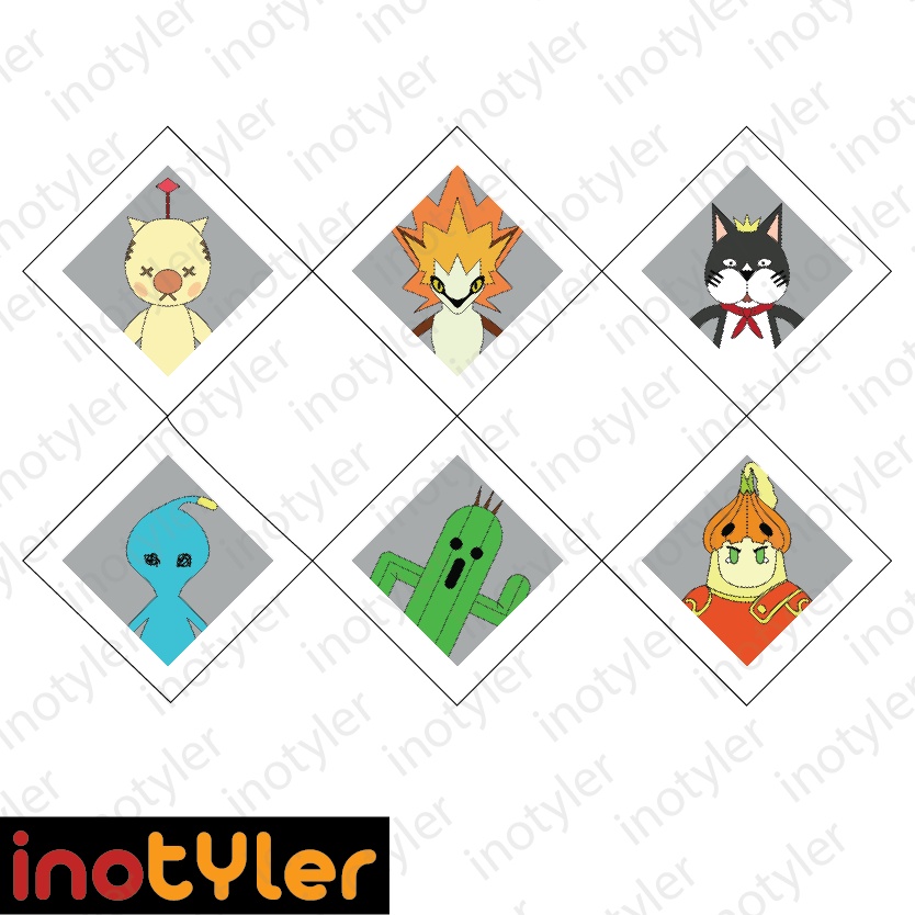 Final Fantasy X 10 Lulu Moogle Moomba Cait Sith Cactuar PuPu Onion ...