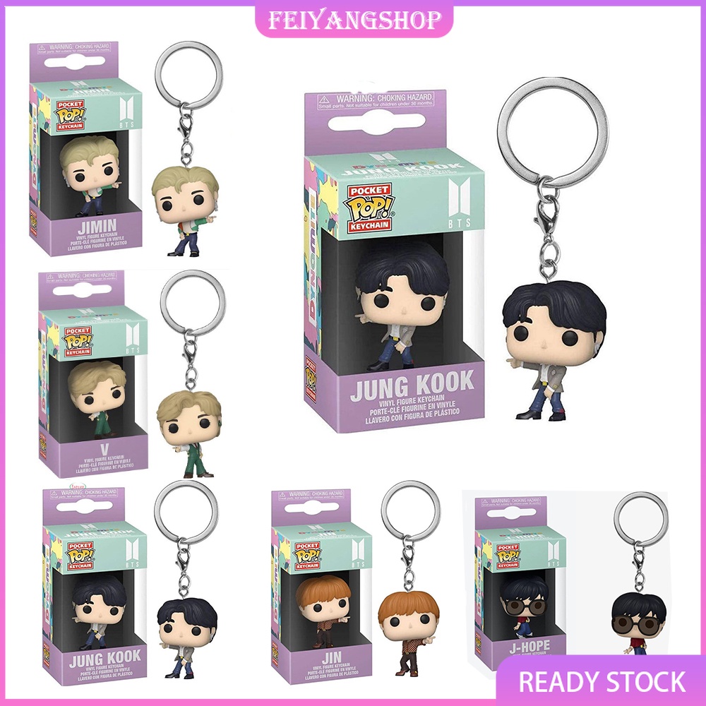 New Funko Pop BTS Keychain Korean Stars V JUNG KOOK JIMIN Action Figure Keychain Toys Model ...