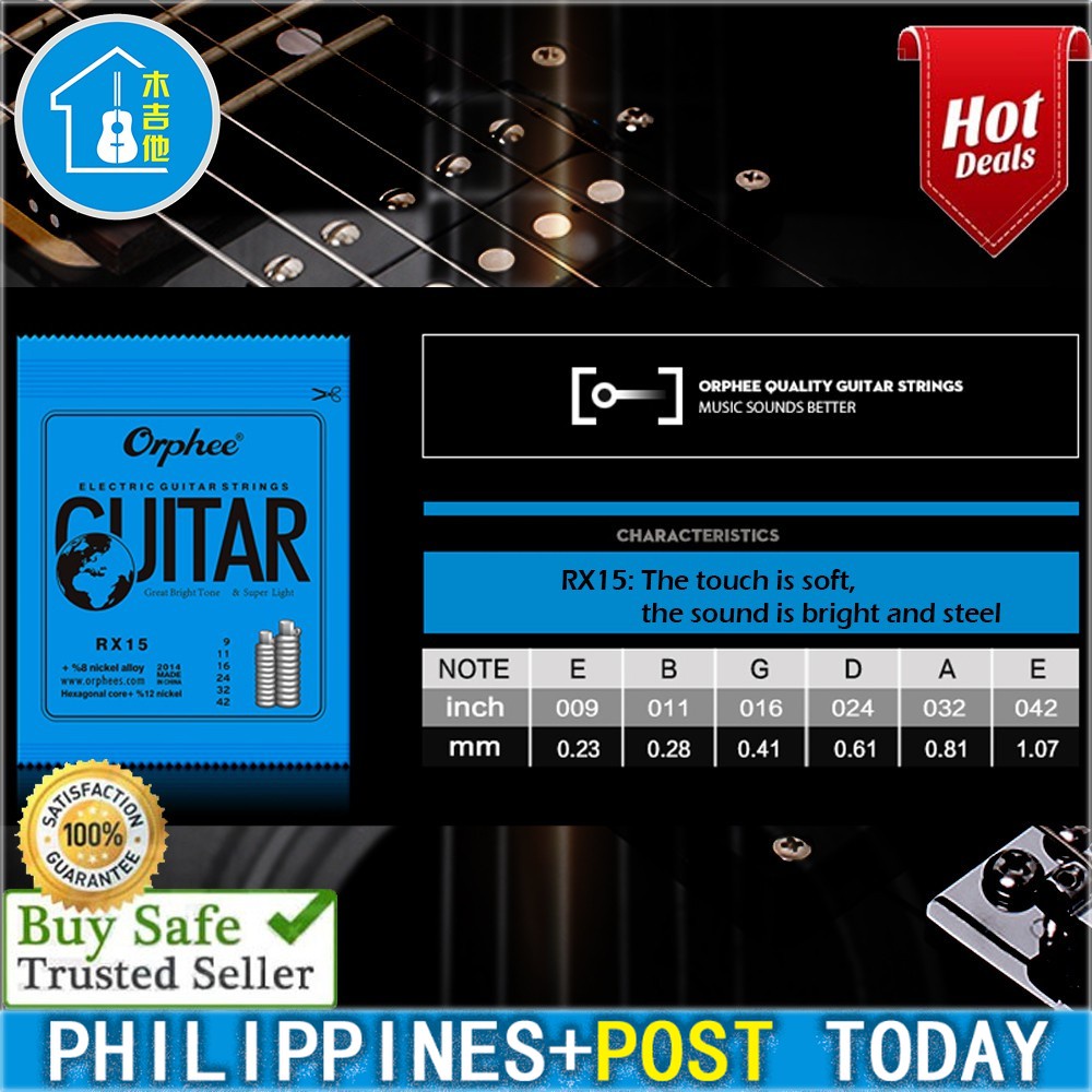 【Fast delivery】 Orphee RX15 6pcs Electric Guitar String Set 【Authorised ...