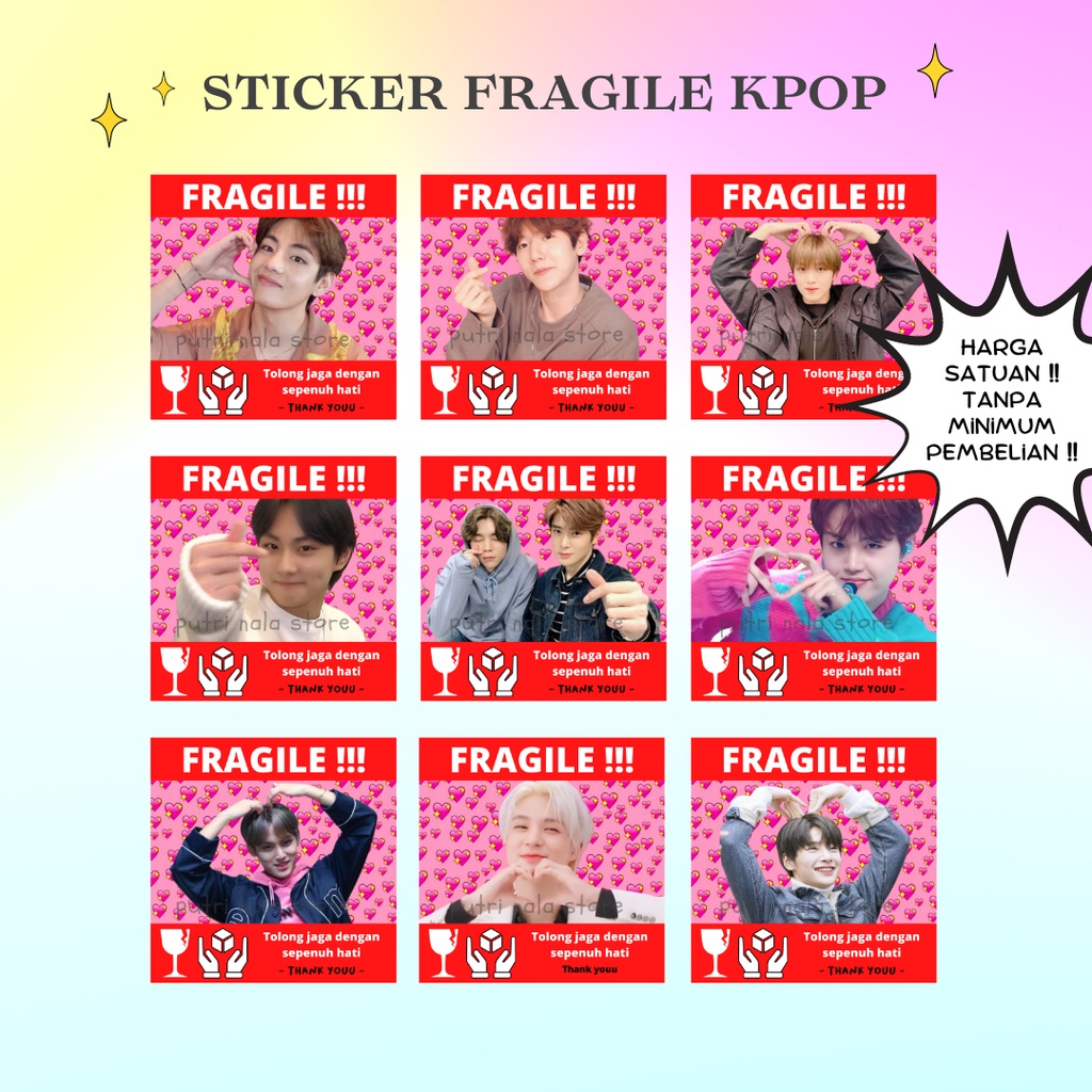 Sticker FRAGILE KPOP SEAL CUSTOM Boy Group Version BTS EXO Enhypen ...