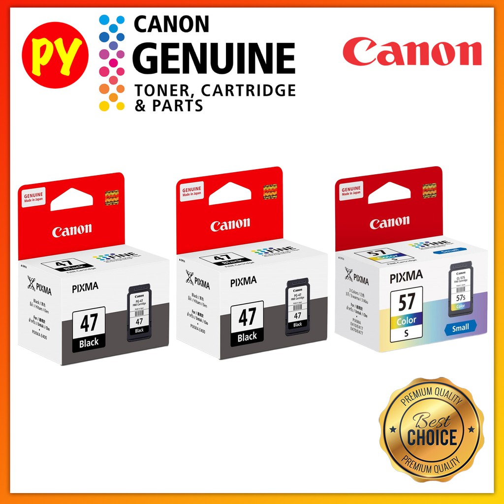 Canon PG-47 CL-57s CL-57 PG47 CL57 E410 E470 E4270 E480 (Black, Color) Cartridge Value Set ...