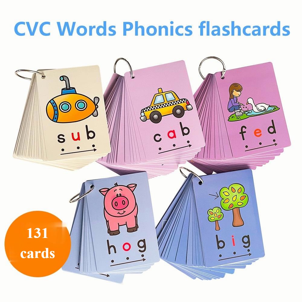 CVC Flashcards Short Vowel Word Cards CVC Beginning Phonics Word ...