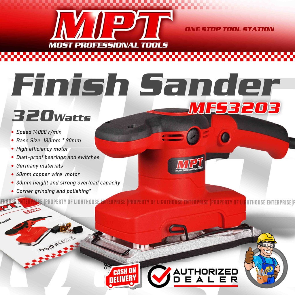 MPT Japan 320W 14000rpm Aluminum Base Finish Sander (MFS3203 ...