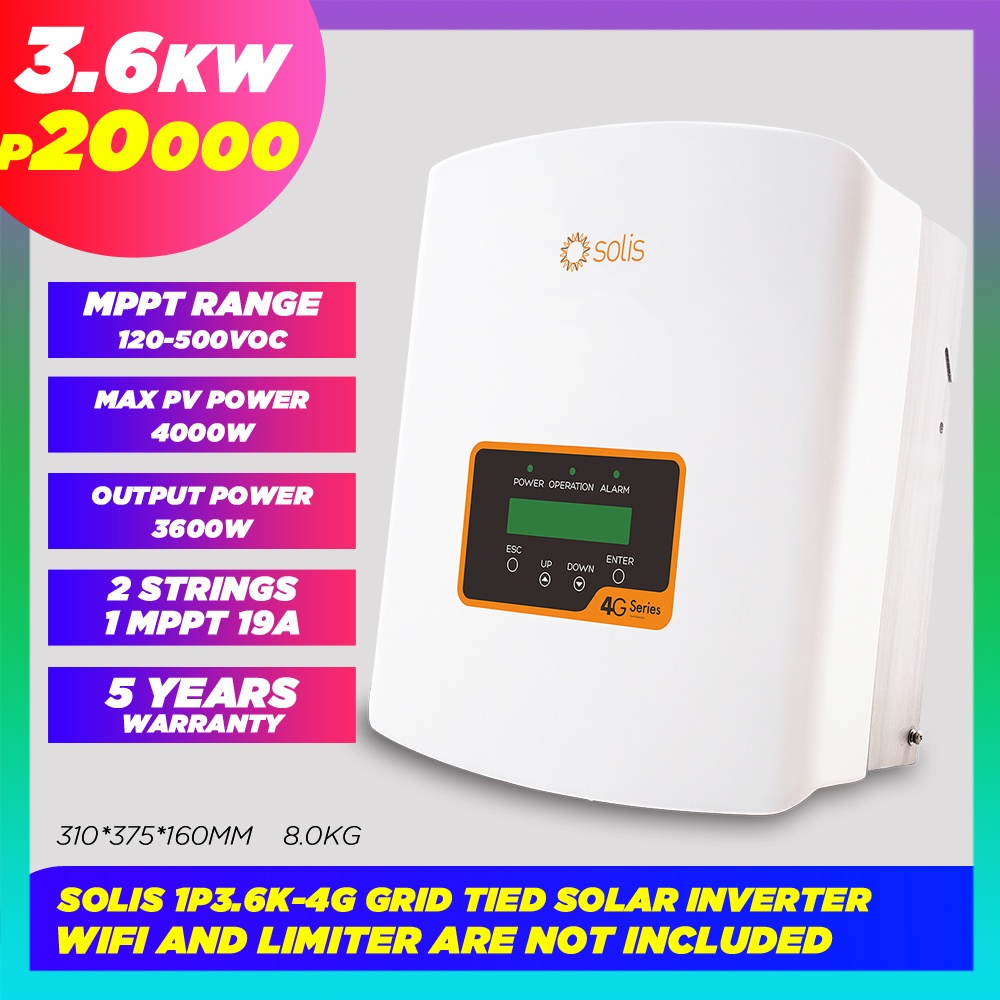 Solar Inverter Solis 3kw 3.6kw 5kw 6kw 8kw On Grid Tied Solar Inverter ...