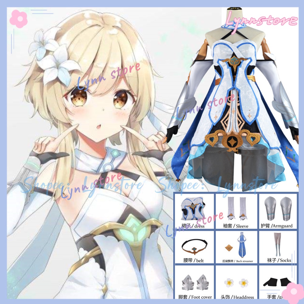Coplay Costume Anime Genshin Impact Traveler Lumine Nobara Costume ...