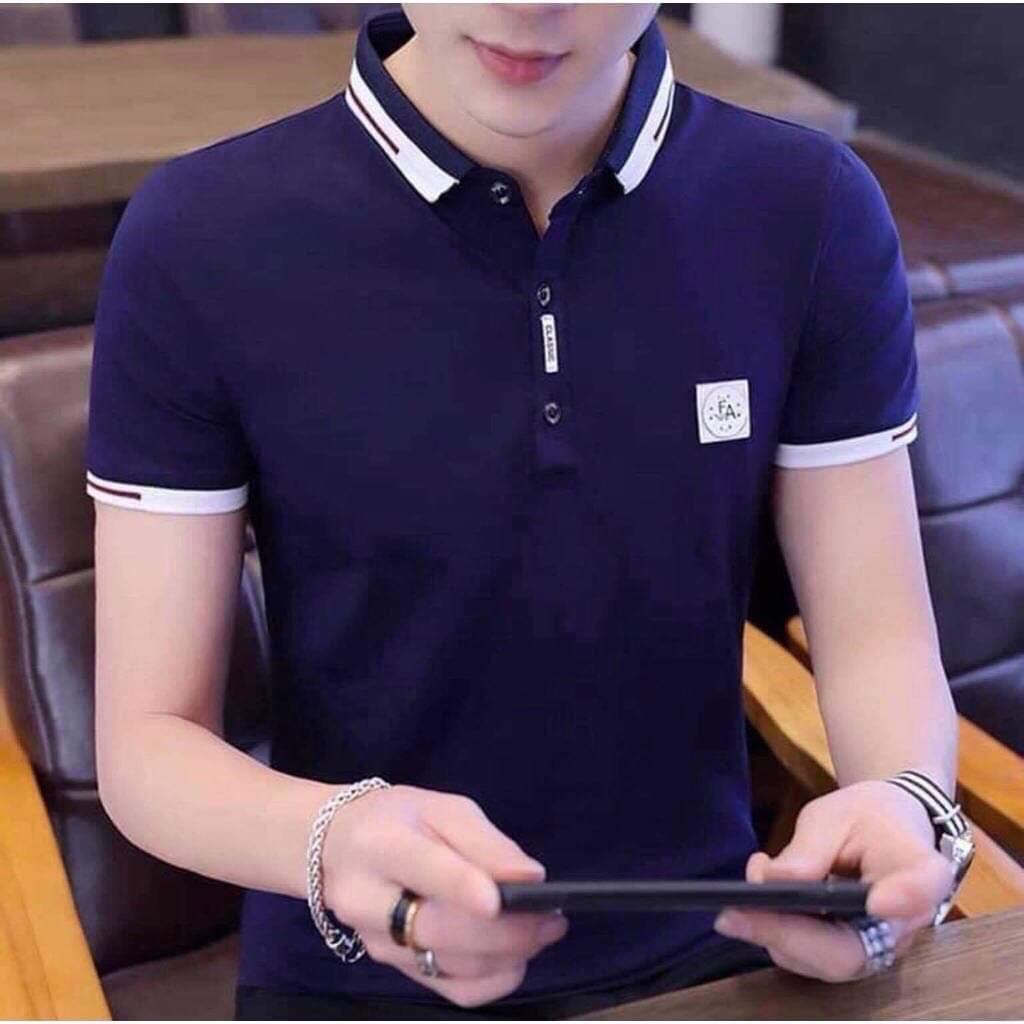 chinese collar polo shirt men's casual shirt | Shopee Philippines