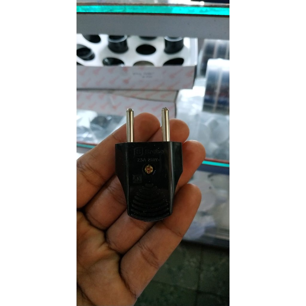 HITAM Stecker Broco Black Ground Plug/Flat Plug | Shopee Philippines