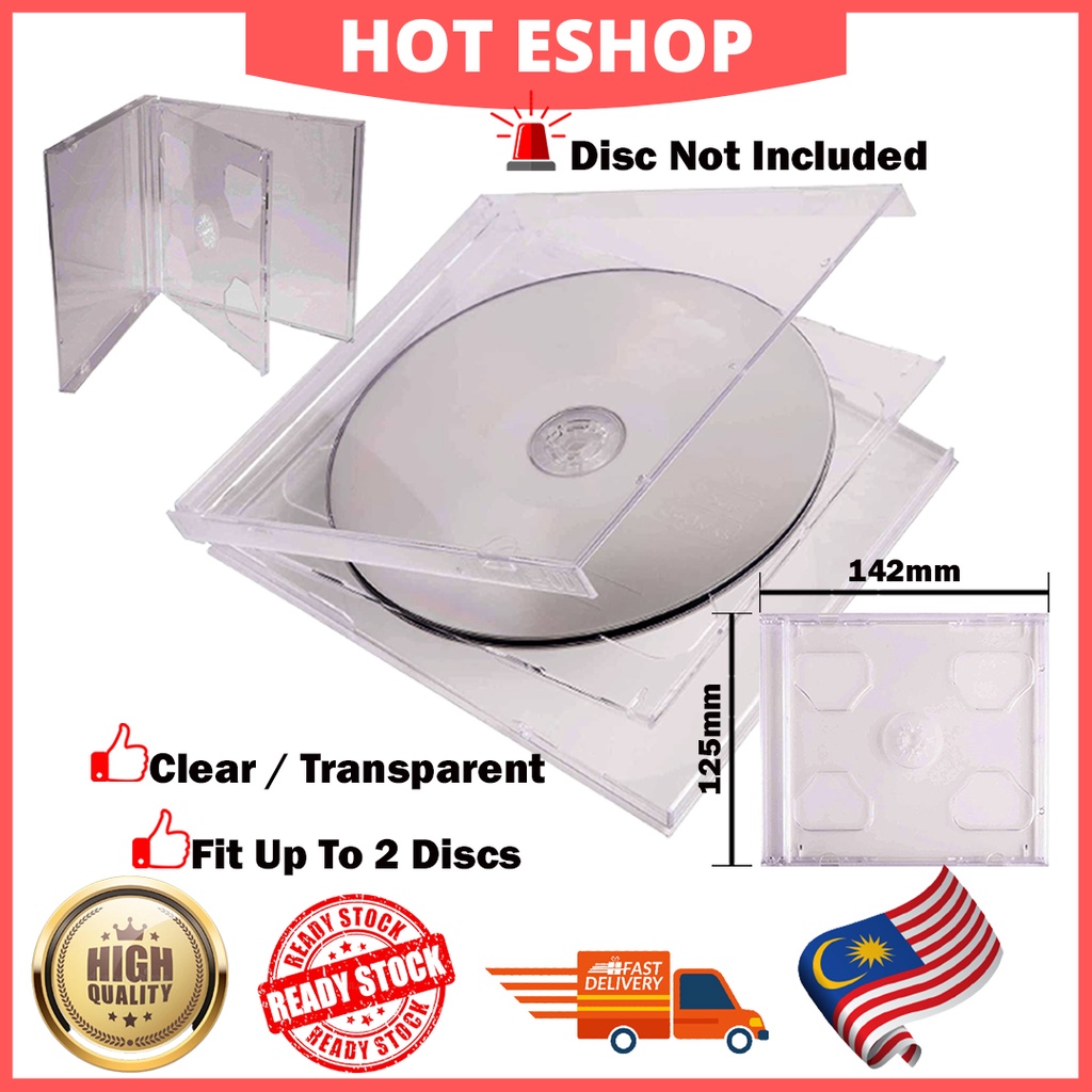 CD/VCD/DVD Double Disc Jewel Case Casing (Transparent)- for 2 Disc ...