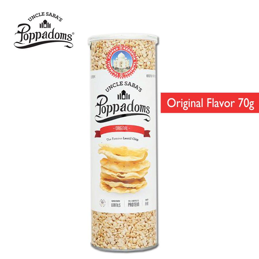 Uncle Saba's Poppadoms Lentil Chips Original 70g | Shopee Philippines