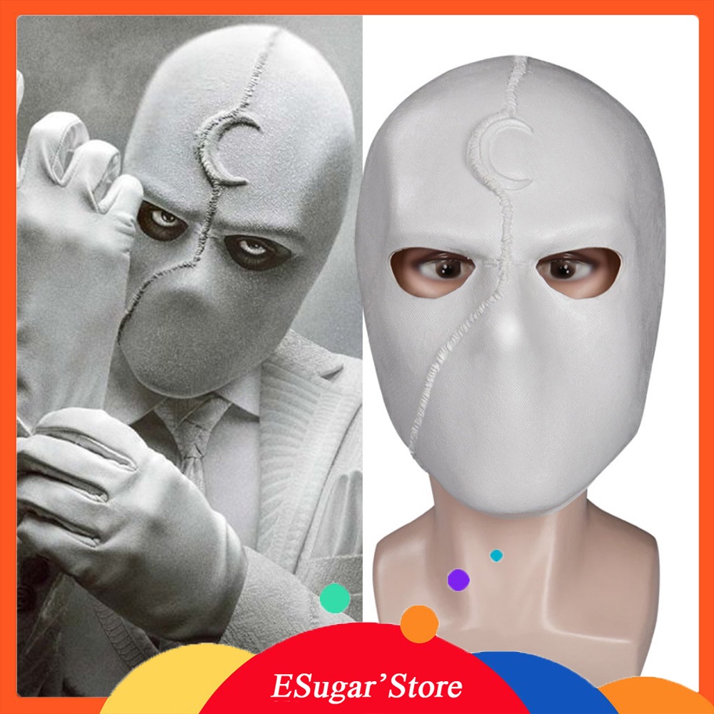 Marvel Superhero Moon Knight Marc Spector Cosplay Mask Costume Latex ...