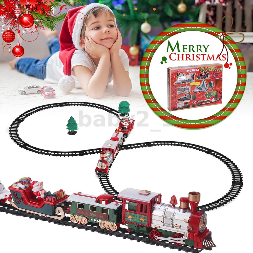 Classic Battery Operated Train Set With Tracks Light Engine Children ...