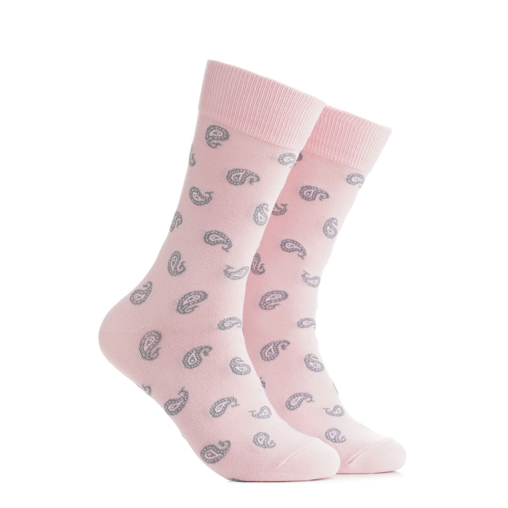 Iconic Socks Paisley Pattern Pink Crew Length Mens Formal Socks ...