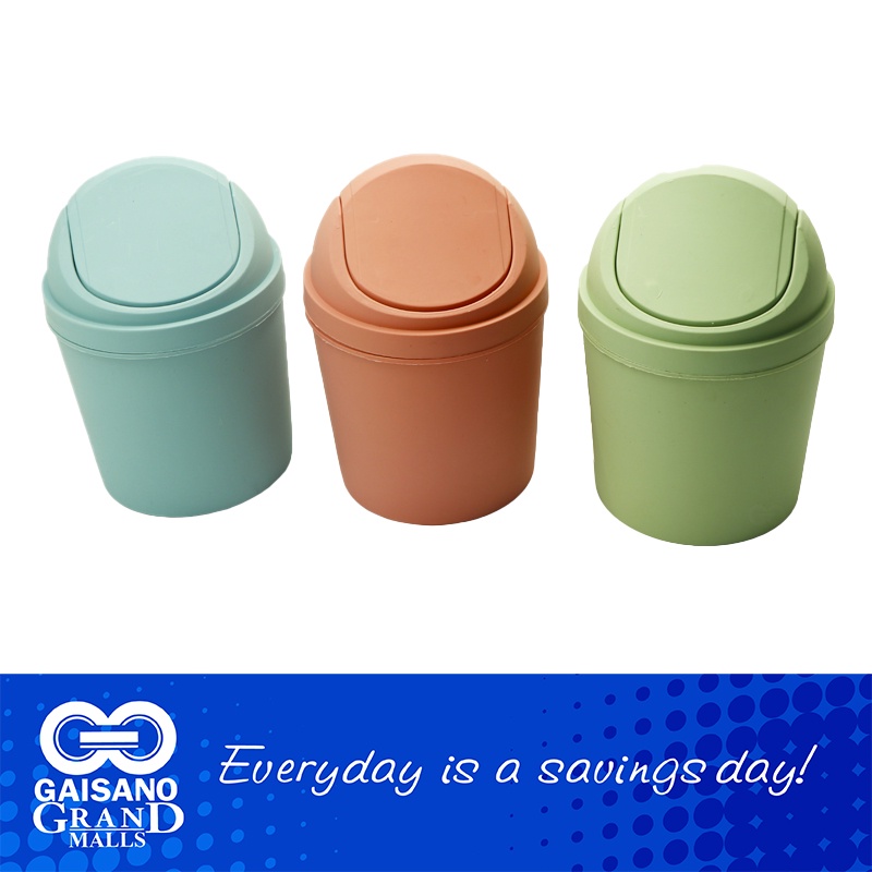 Plastic Mini Wastebasket Trash Can, Mini Dust Bin with Swing Lid 170 ...