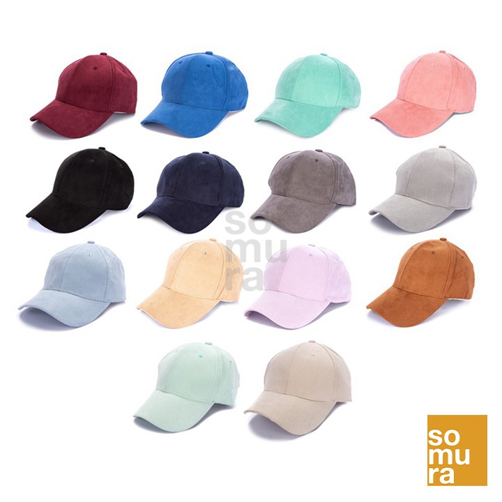 KIM Suede Baseball Cap (Buckle Closure) (CAP052) | Shopee Philippines