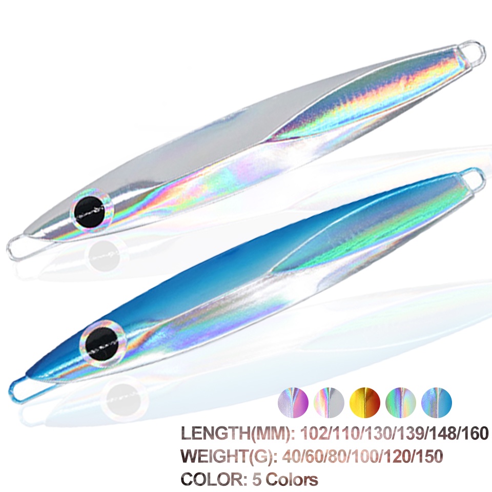 1Pcs Metal Jig Fishing Lure Sinking Casting Jig 40g/60g/80g/100g/120/150g Shore Drag Cast ...
