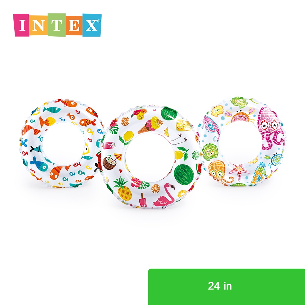 INTEX® 59241 Lively Print Swim Rings, Ages 6-10 (24 in) | Shopee ...