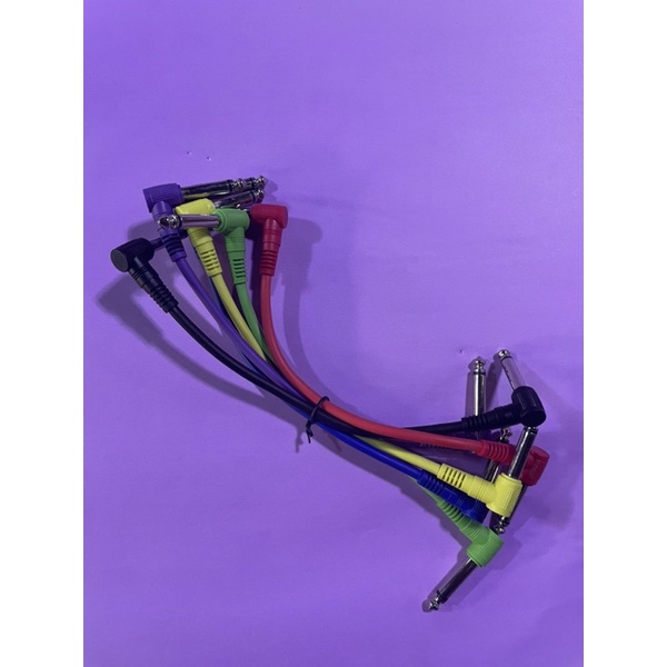 6pcs effect pedal audio plug patch AMP cable lead angled for guitar ...